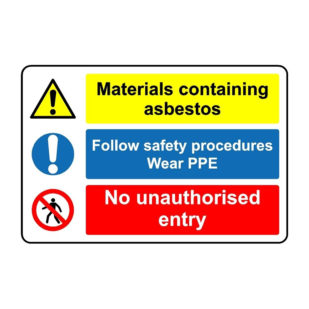 Materials containing asbestos follow safety procedures safety sign ...