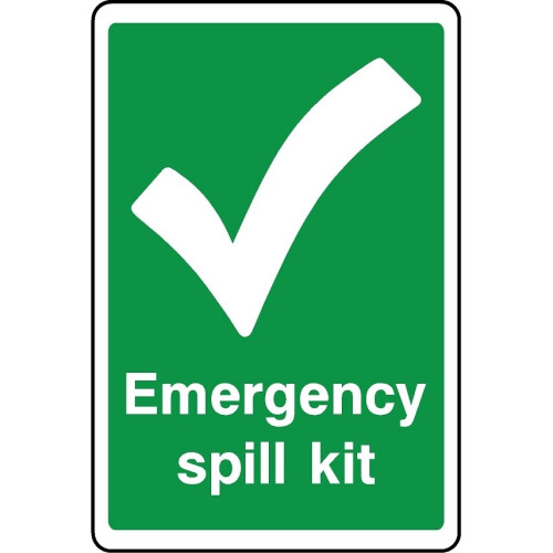 Emergency spill kit safety sign - 1mm Plastic sign - 600mm x 400mm on OnBuy