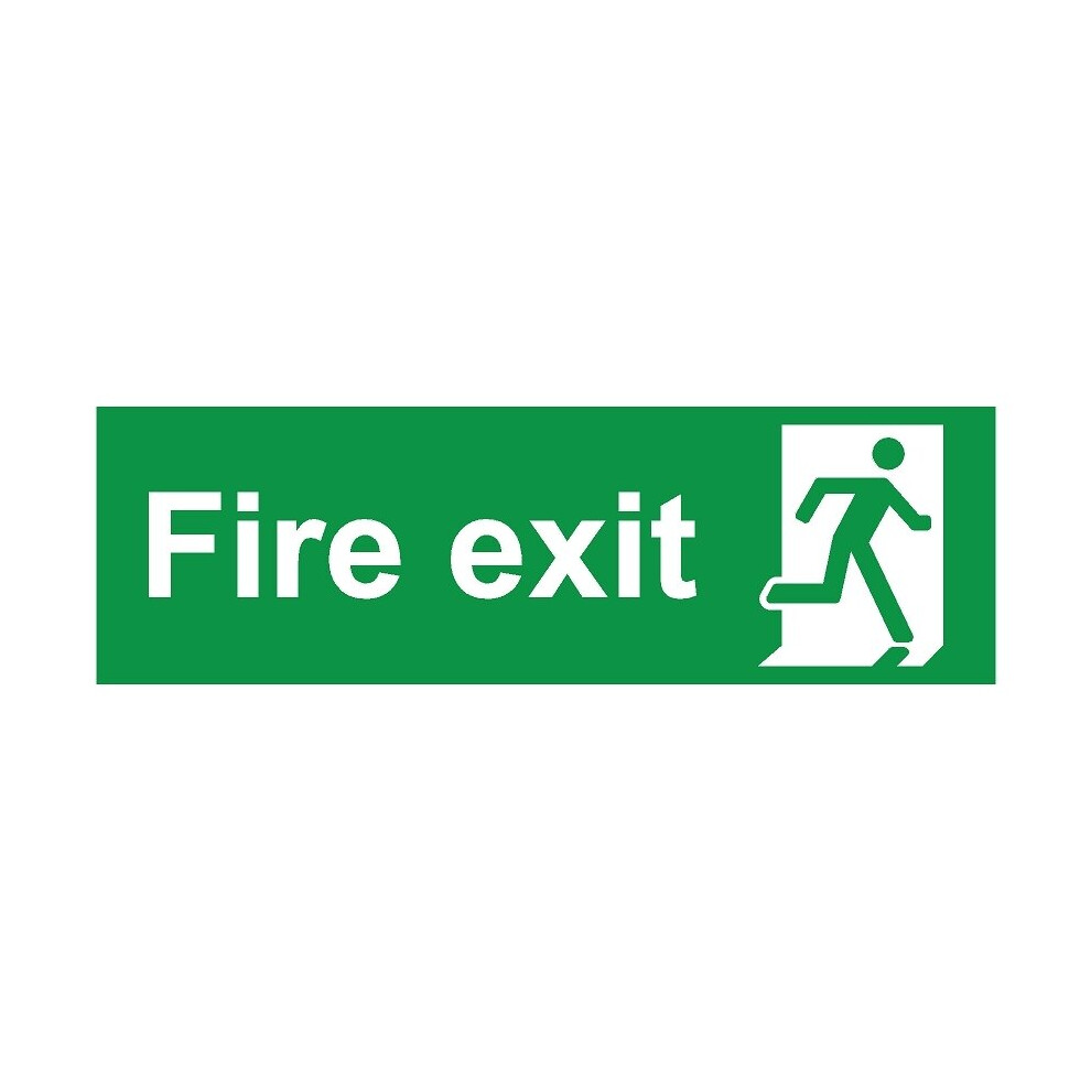 Fire exit running man right safety sign (L) - 1mm Plastic sign - 450m x ...