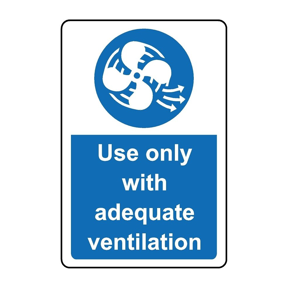 Use only with adequate ventilation safety sign - Self adhesive sticker ...