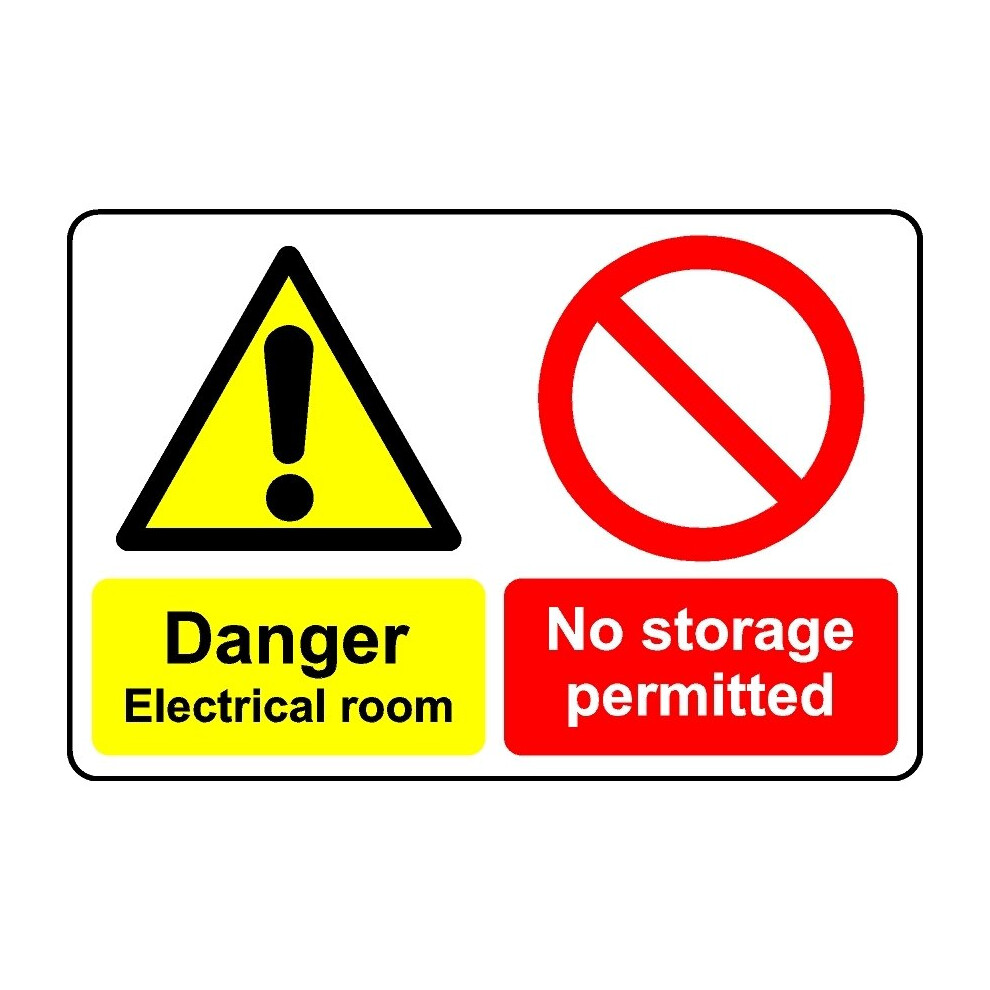 Danger electrical room no storage permitted safety sign - 3mm Aluminium ...
