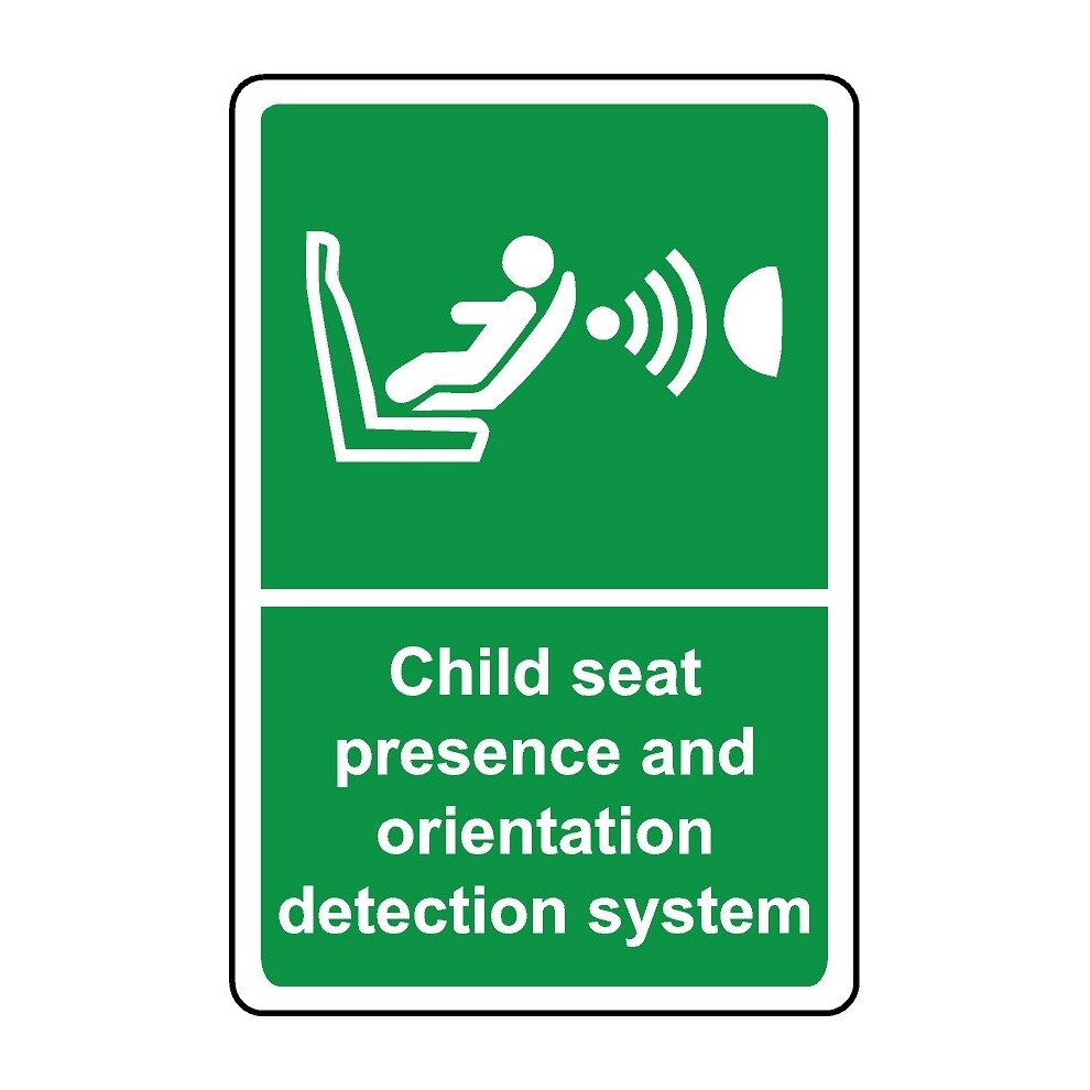 Child seat presence and orientation detection system safety sign - 1mm ...