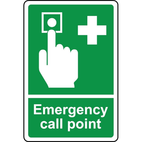 Emergency call point safety sign - 3mm Aluminium sign - 400mm x 300mm ...