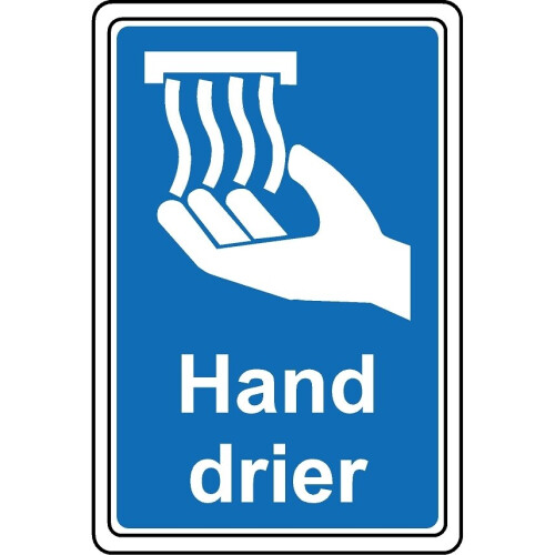 Hand drier safety sign - 1mm Plastic sign - 400mm x 300mm on OnBuy