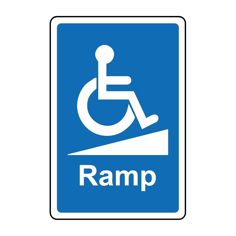 Ramp disabled safety sign - 3mm Aluminium sign - 400mm x 300mm on OnBuy