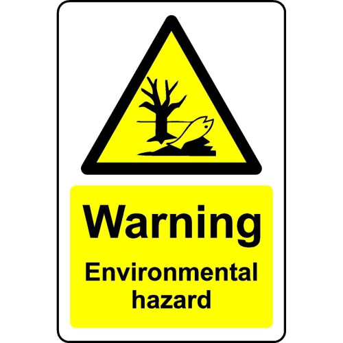 Warning environmental hazard safety sign - 3mm Aluminium sign - 400mm x ...