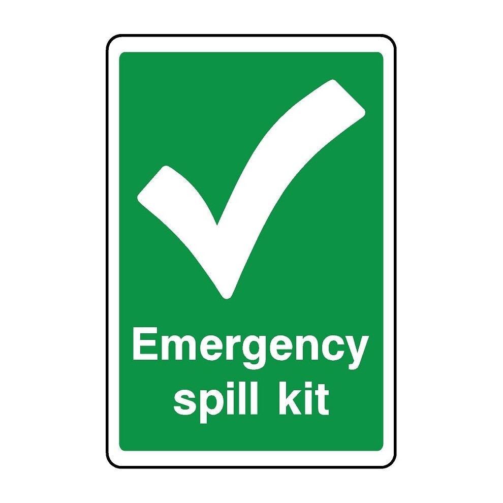 Emergency spill kit safety sign - 1mm Plastic sign - 200mm x 150mm on OnBuy