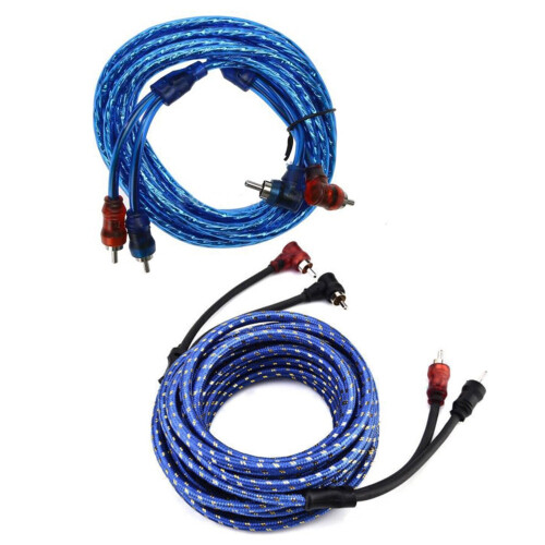 2 PCS 5M 2 Rca To 2 Rca Plug Car Stereo Audio Cable :1 Pcs Amplifier ...