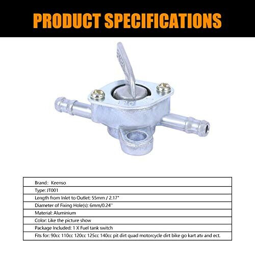 Fuel Tank Valve Aluminium Inline Fuel Tap 14 Motorcycle Inline Fuel Tap ...