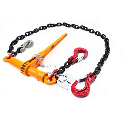 Lashing Chain Grade 80 with Dora Ratchet Load Binder 2 Clevis Hooks 8 ...