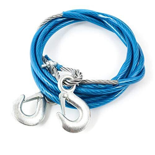 Heavy Duty Towing Rope with 2 Hooks 4 Meters 3 Tons Perfect for Pulling ...