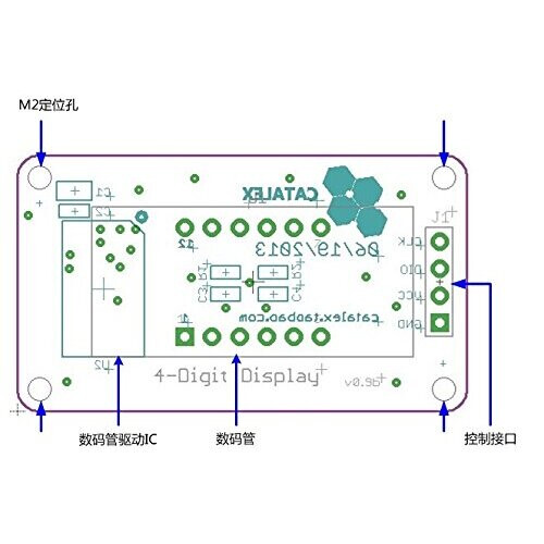 4Pack 036 4Digit Tube LED 7Segment Display Module Red Common Anode ...