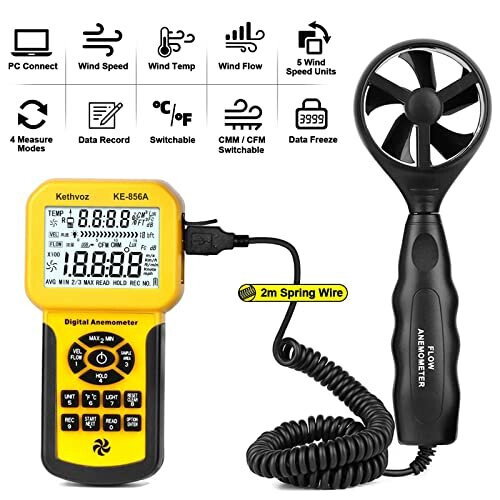Digital Anemometer Handheld CFM Pro Anemometer Measures Wind Speed Wind ...