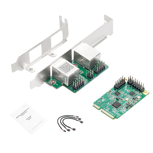 Mini PCIE Network Card 10/100/1000Mbps Dual-Port Gigabit Network Card ...