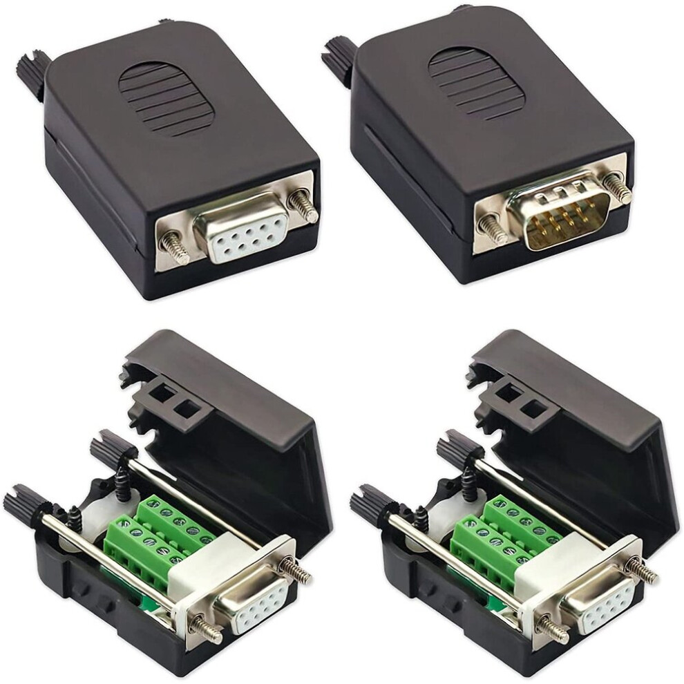 DB9 Solderless RS232 D-SUB Serial to 9Pin Port Terminal Male Female Adapter Connector Breakout ...