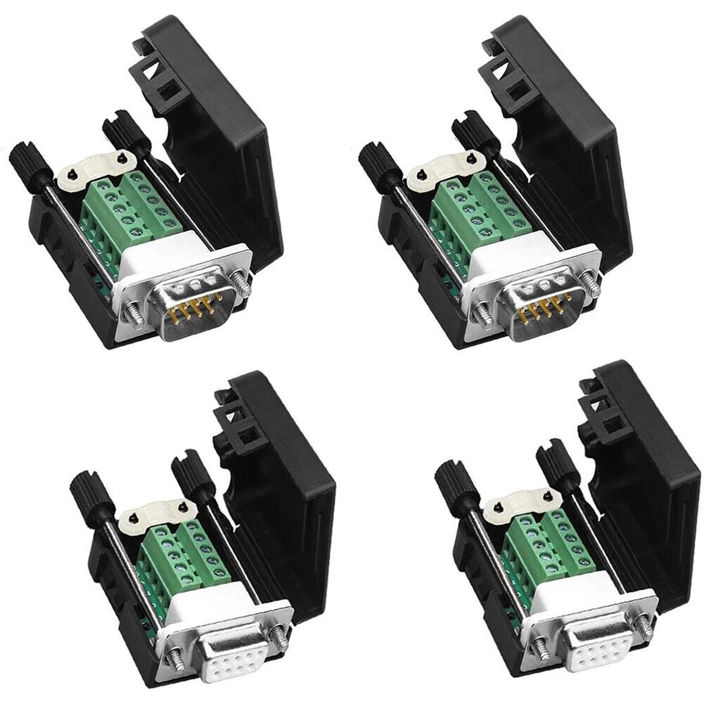 DB9 Solderless RS232 D-SUB Serial to 9Pin Port Terminal Male Female Adapter Connector Breakout ...