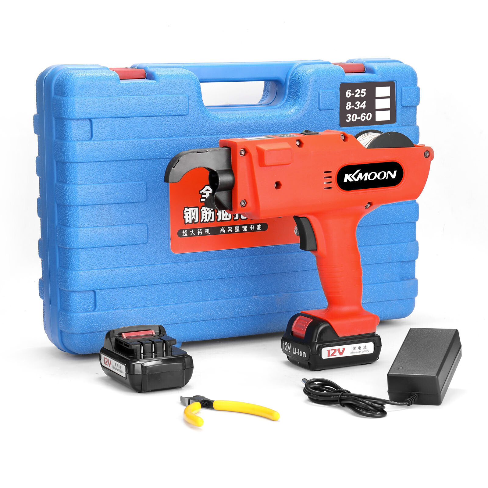 12 V Automatic 8-34MM Rebar Tier Cordless Rechargeable Tying Binding ...