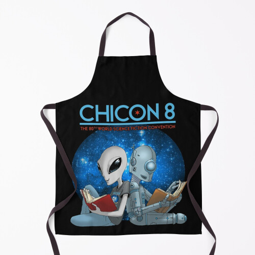 Chicon 8: Alien and Robot Reading Grill Aprons for Kitchen BBQ Chef on ...