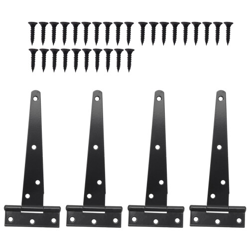 4 PCS 6 Inch Heavy Duty Door Hinges T-Strap Tee Shed Hinge Gate Hinges ...