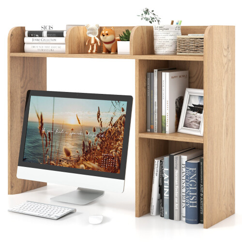 3- Tier Desk Bookshelf Wooden Display Shelf Storage Organizer for Home ...
