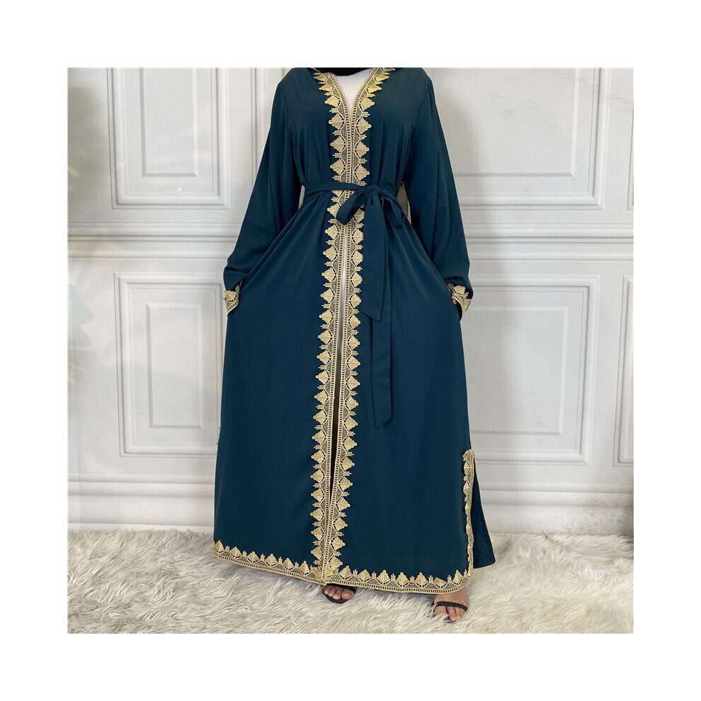 Ramadan Open Abaya Kimono Arabic Muslim Hijab Dress Embroidery Pakistani Kaftan Abayas for Women ...