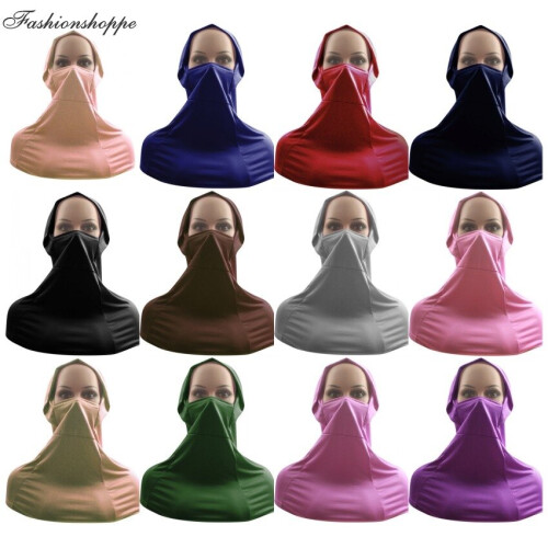 Women Muslim One Piece Amira Hijab Solid Head Cover Veil Headscarf ...