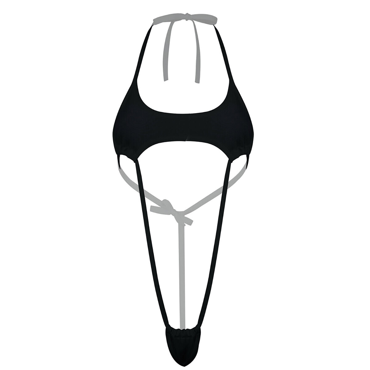 Women One Piece Micro Bikini Lace Up Swimwear Swimsuit Sexy Polka Dots ...