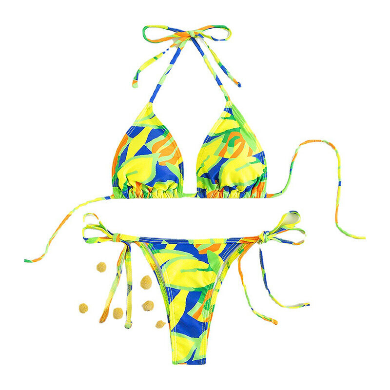 Zrtak Print Swimsuit Sexy Woman Thong Bikinis Bandage Bathing Suit ...