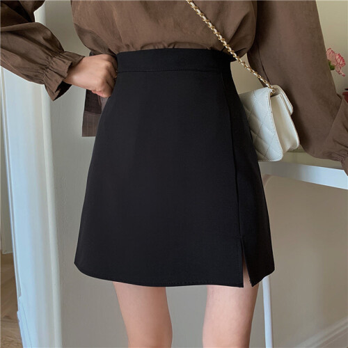 Summer Women Mini Solid A-line Skirts Above Knee Skirt With Linning ...