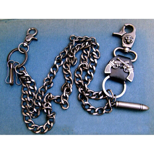 Solid Punk Hip-hop Male Metal Pants Chain Men Or Women Jeans Clothing ...