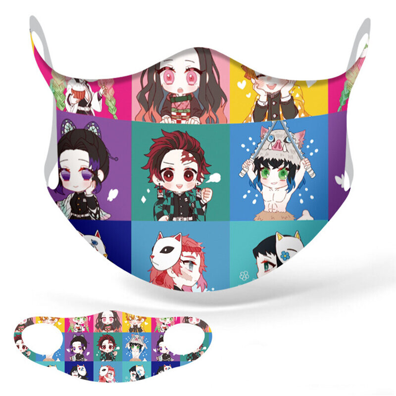 Demon Slayer Kimetsu No Yaiba Cartoon Cosplay Maskers Soft Cotton Dust ...