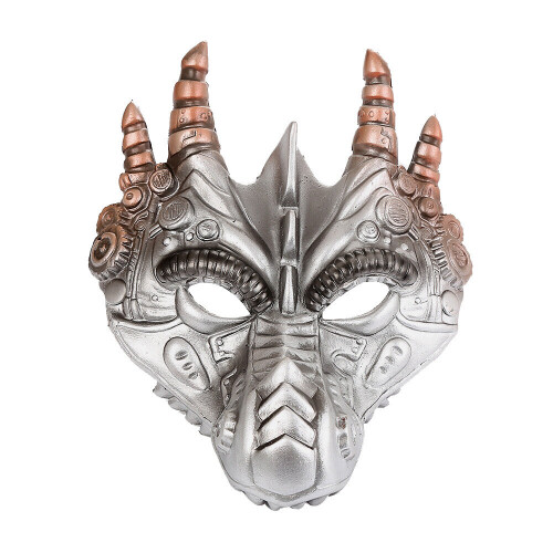 3D Half Face Dino Mask Cosplay Halloween Steampunk Dragon Masks Animal ...
