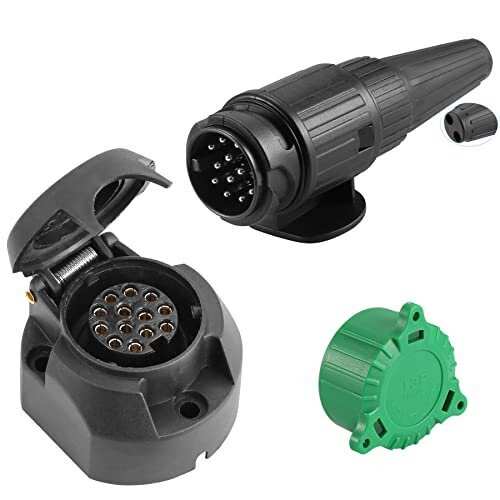 13 Pin Trailer Plug and 13 Pin Trailer Socket,Double cable outlets 12V ...