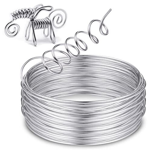 Aluminium Wire 3mm x 10m, Bendy Craft Wire, Silver Plated Jewellery ...