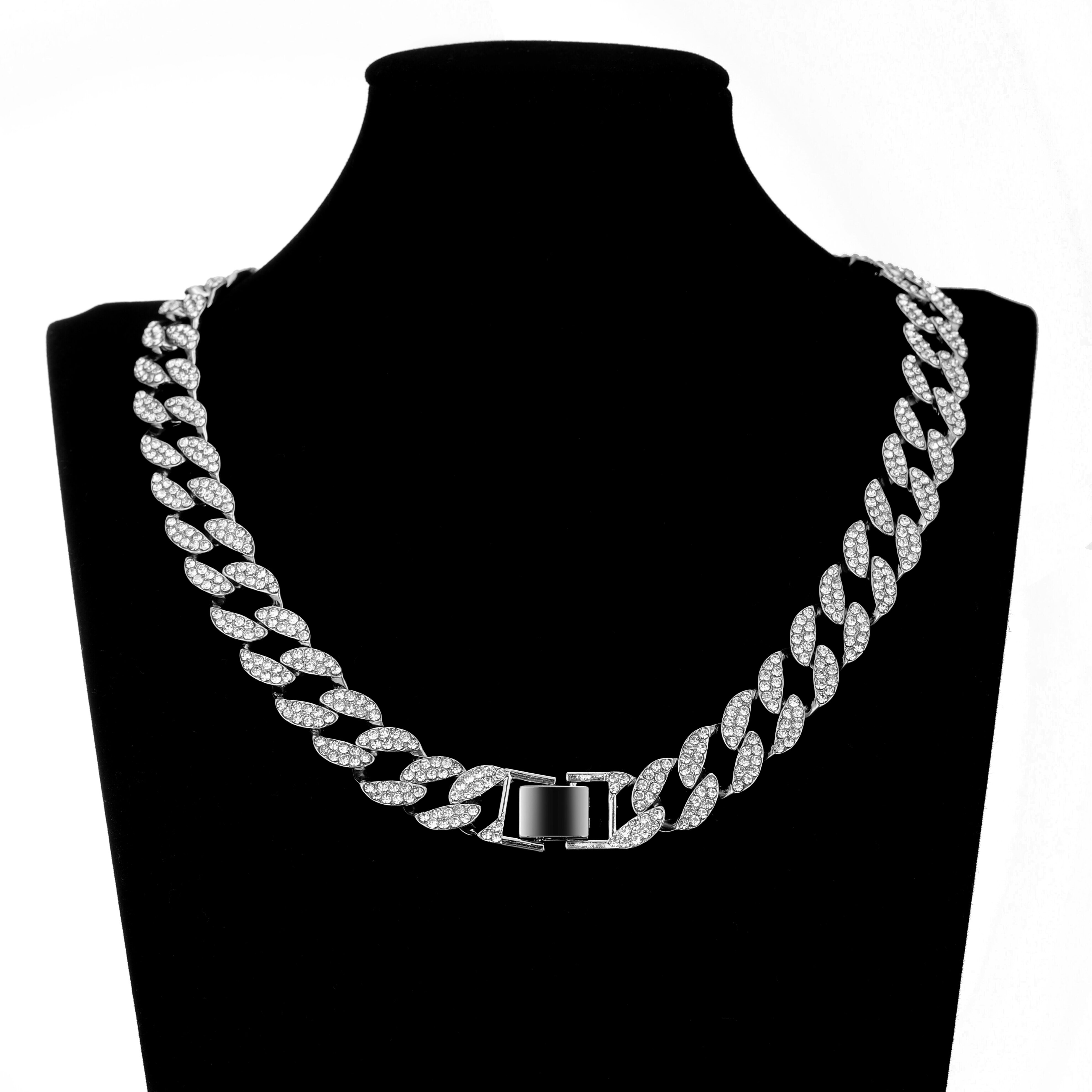 Men Chain Neklace Men's Hip-Hop Chains Chain Studded Large Heavy Cuban ...