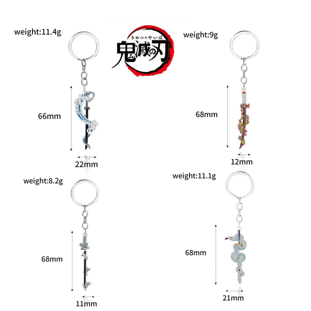 Anime Demon Slayer Sword Keychain Kimetsu no Yaiba Tomioka Giyuu Kochou ...