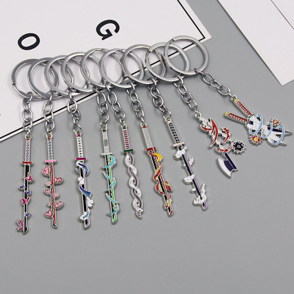 Anime Demon Slayer Sword Keychain Kimetsu no Yaiba Tomioka Giyuu Kochou ...