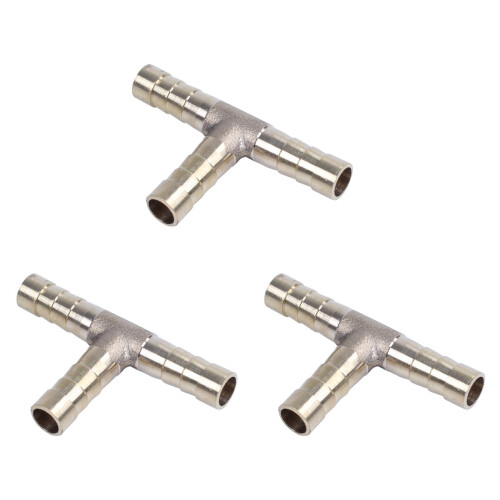 3pcs 8mm T Shape Air Gas Fuel Water Gasoline Hose Joiner Pipe Connector ...