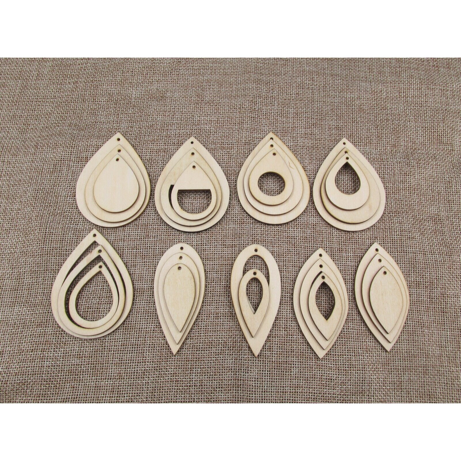 Unfinished Wood Blank Classic Geometric Teardrop Shape Earring Pendant ...