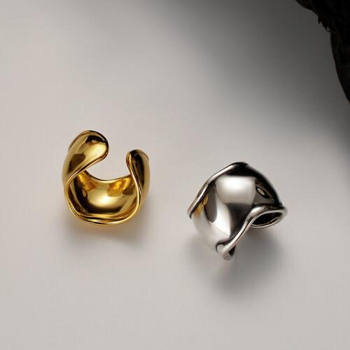 F.I.N.S 1Piece Retro Old S925 Silver Irregular Concave-Convex Ear Cuff ...