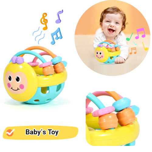Colorful Baby Bee Bed Bell Rattle Hand Grasping Ball Children Grasp ...