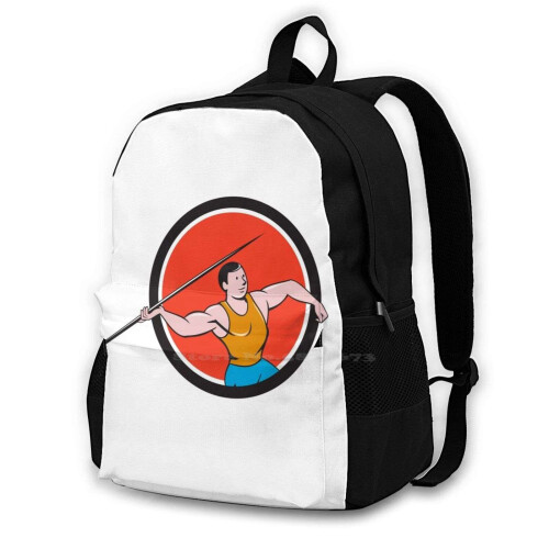 Javelin Throw Track And Field Circle Cartoon Backpack For Student ...