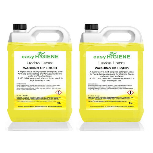 Luscious Lemon 10L WASHING UP LIQUID 2x 5 Litre five Perfumed Yellow on ...