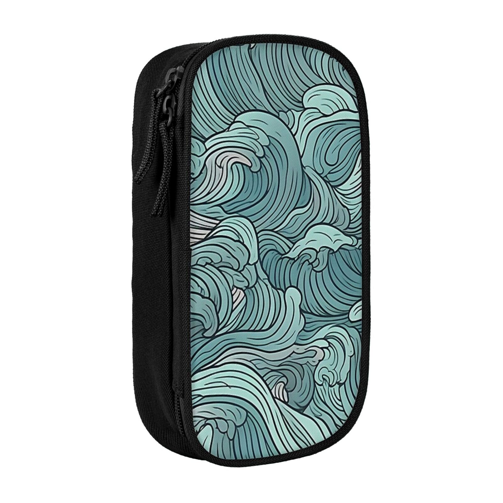 Pencil Case Calm And Soothing Turquoise Ocean Waves Pattern Pen Holder ...