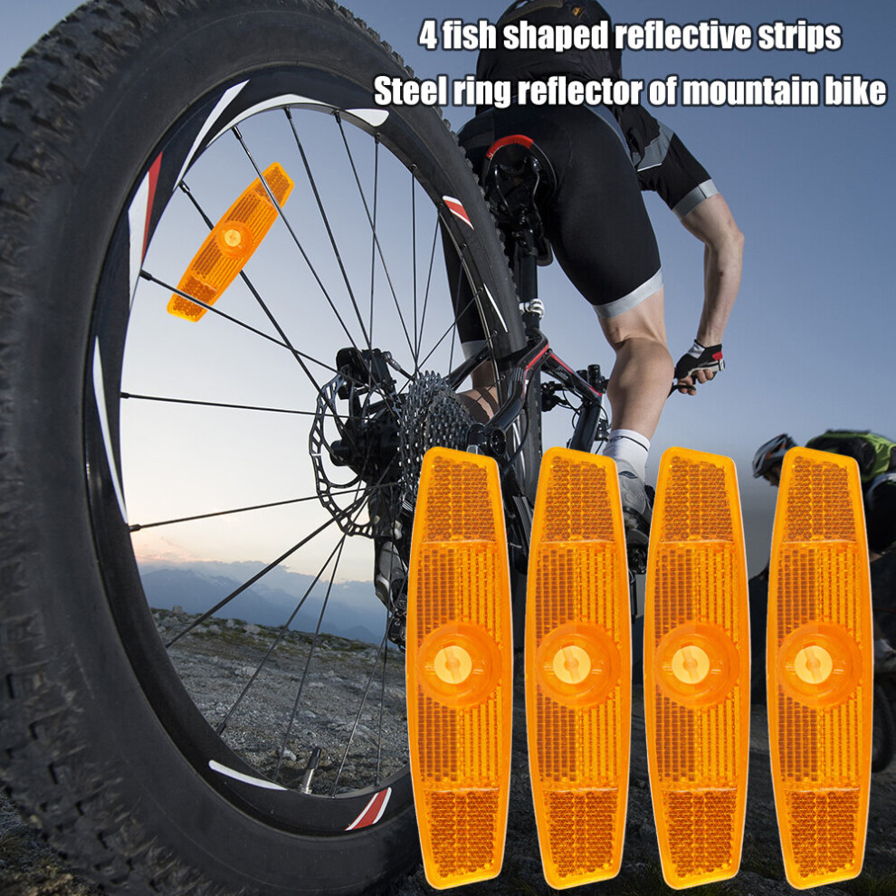 a Clear Bike Spoke Reflector 4pcs Mountain Bike Fish shaped Steel Rim Spoke Reflectors Bicycle Wheel Rim Reflective Light Cycling Parts on OnBuy
