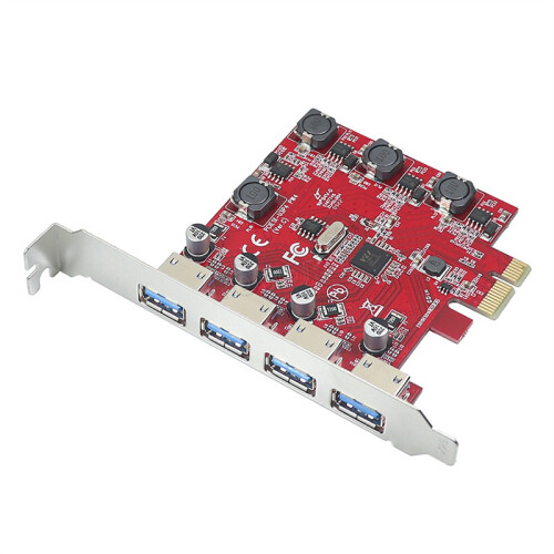 PCIe to USB 3.0 Expansion Card 4 Ports PCI Express X1 Adapter USB3 to PCI-E 5Gbps Self Powered ...