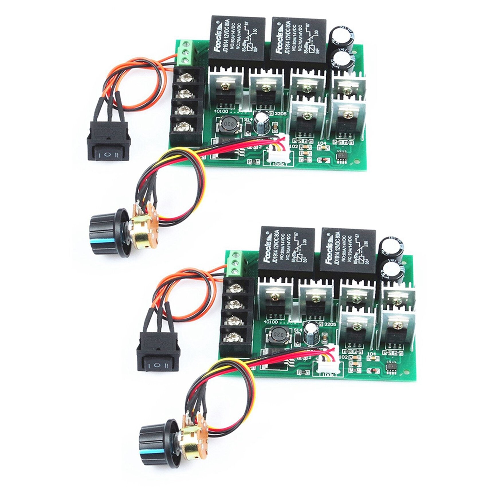 2X Pwm Speed Controller PWM Electronic Governor 40A DC 10V-50V 12V ...