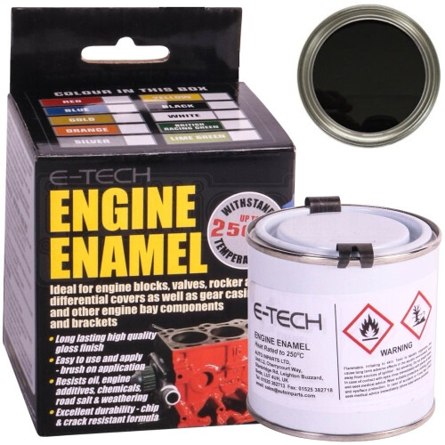 E-Tech BLACK Engine Enamel High Heat Resistant Paint Car Motorbike ...