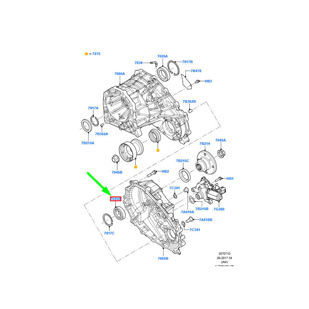 FORD RANGER T6 MK1 Transmission Case Bearing AB39-7025-CA 1720708 NEW ...