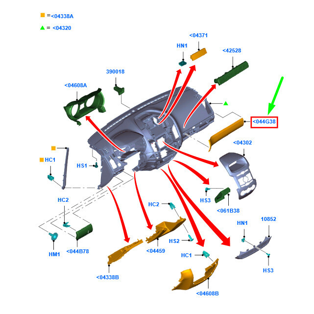 FORD RANGER T6 MK1 Instrument Right Panel Assy LHD 1740478 NEW GENUINE ...